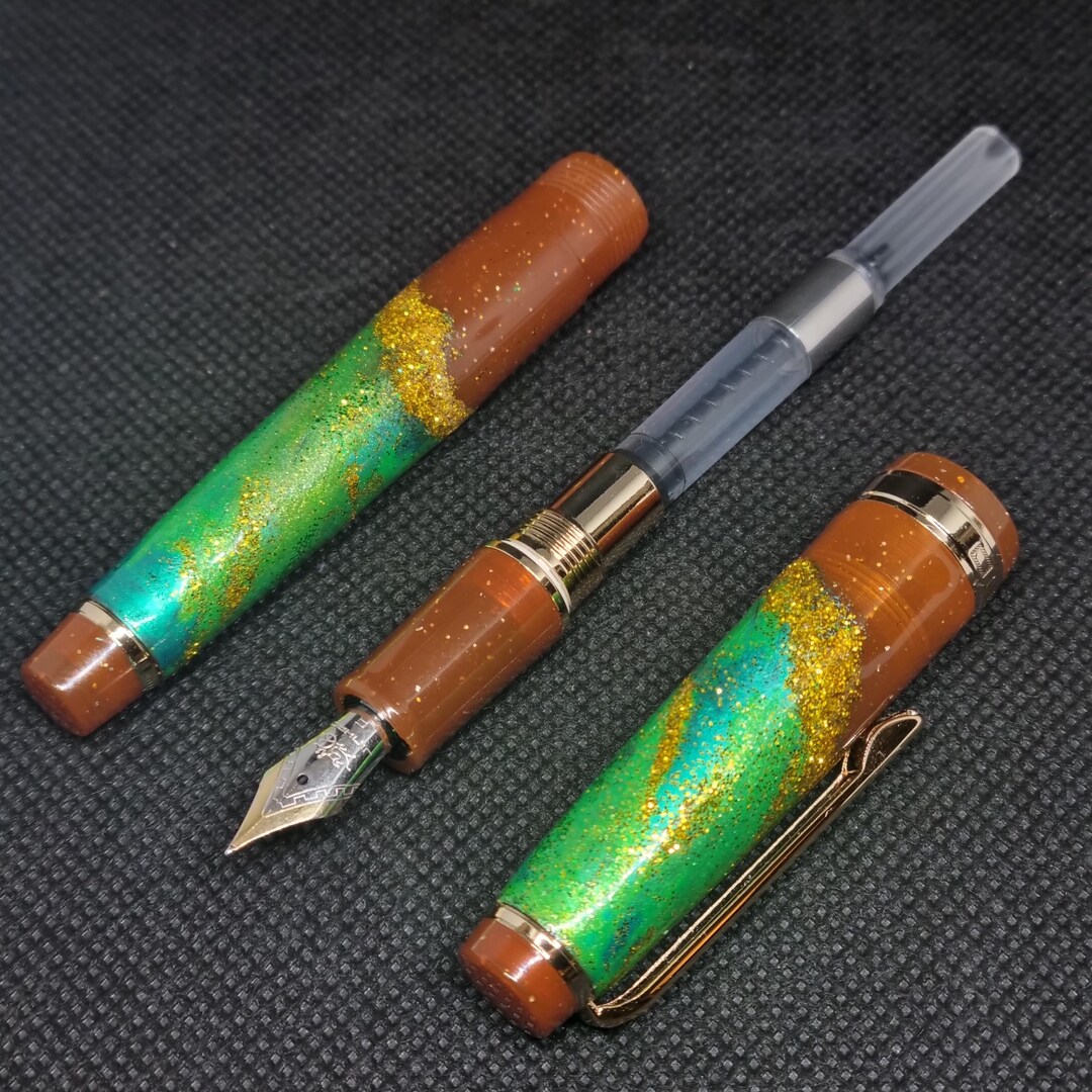 Golden Green Fountain Pen – One of a Kind - Etsy