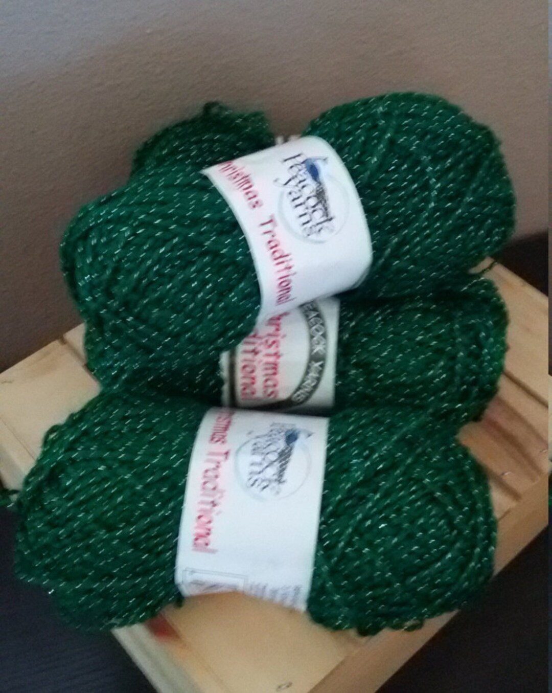 Peacock Yarns Christmas Traditional in Green and Silver *DISCONTINUED ...