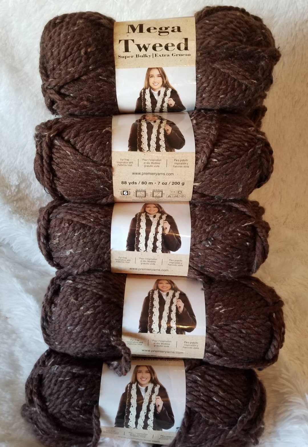 Premier Mega Tweed Yarn Large Skeins in Brown Tweed - Etsy