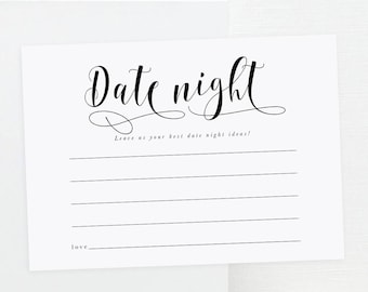 Printable Date Night Cards Printable Bridal Shower Game Date | Etsy