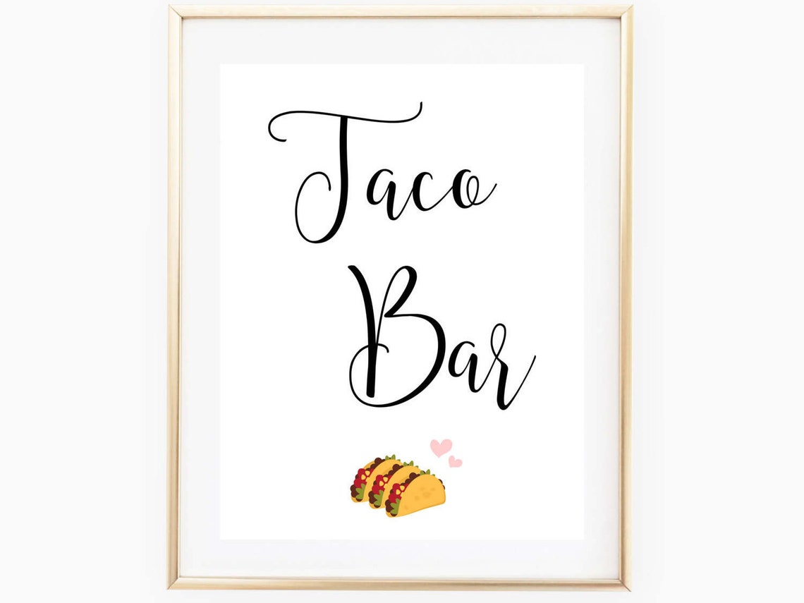 Printable Taco Bar Sign Taco Bar Sign Wedding Taco Toppings | Etsy
