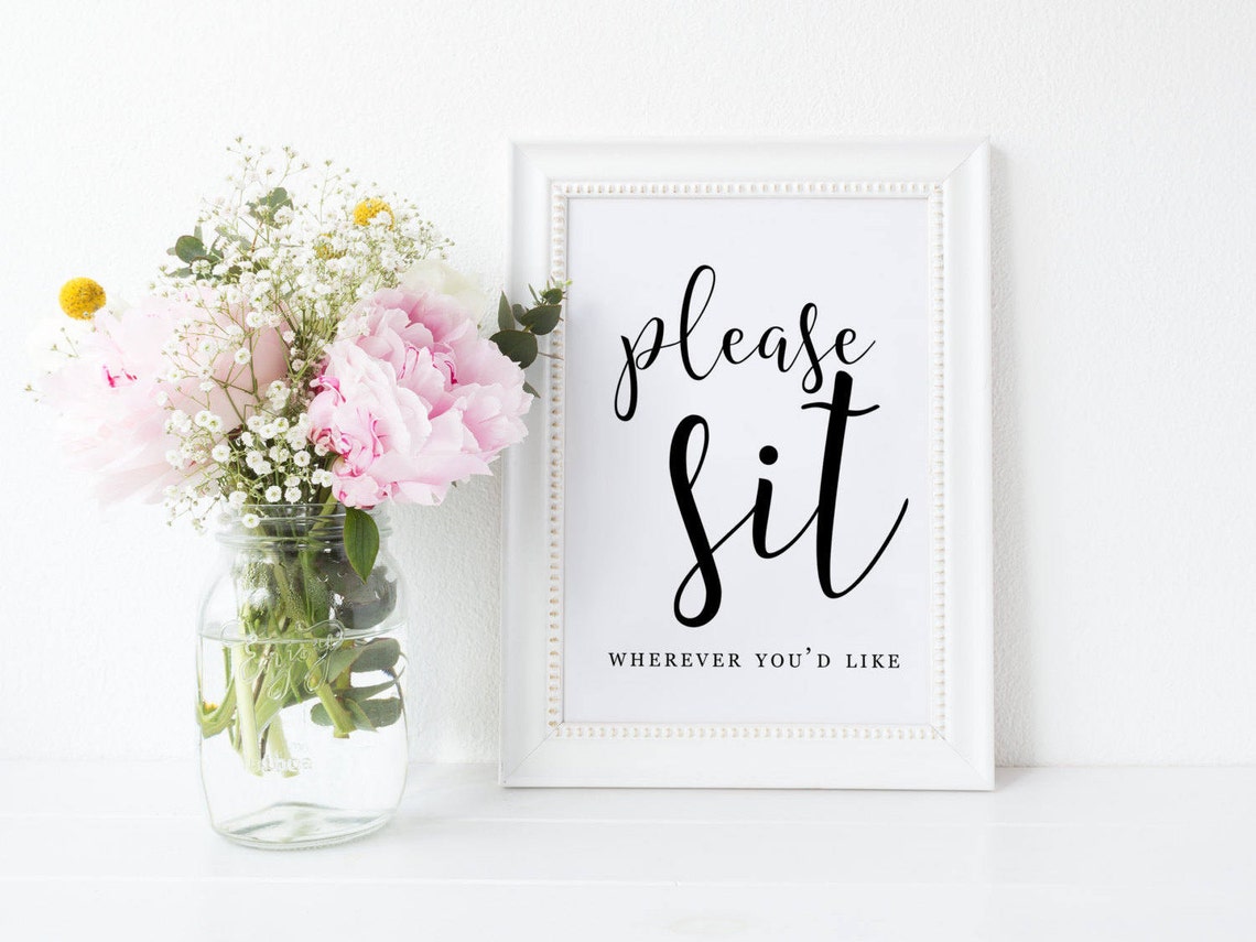 Printable Open Seating Sign Please Seat Yourself Find a - Etsy