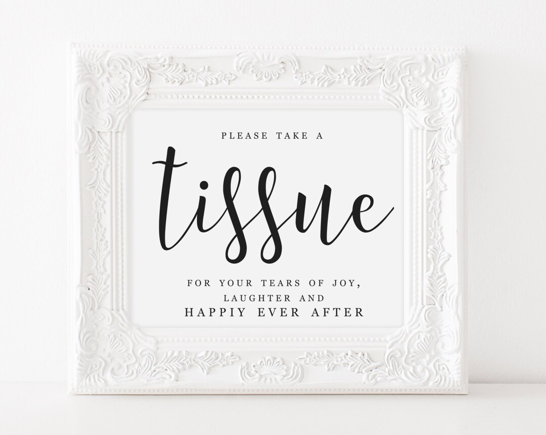 Printable Tissue Sign Wedding Table Sign Happy Tears Sign - Etsy
