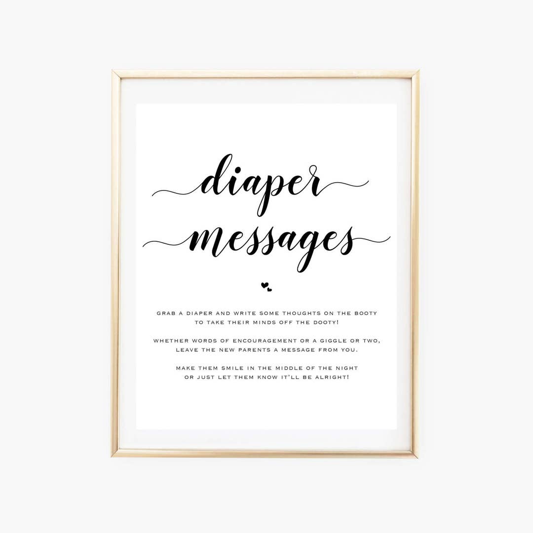 Printable Diaper Message Game, Late Night Diapers Baby Shower Game ...