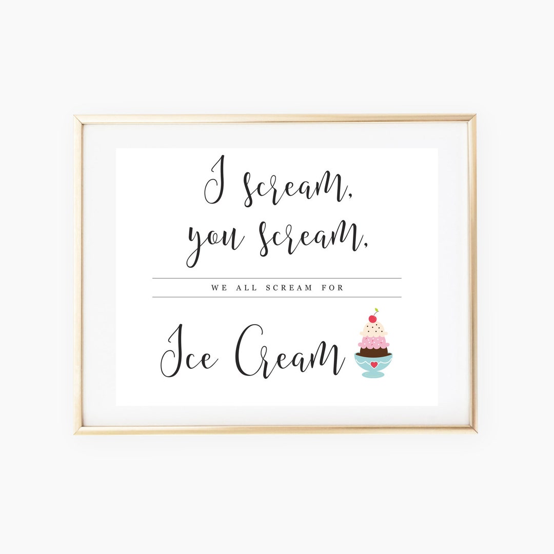 Printable Sundae Sign Make Your Own Ice Cream Sundae Bar Ice - Etsy Canada