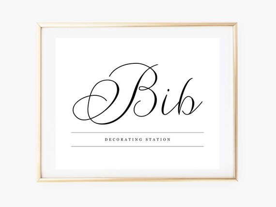 Printable Bib Decorating Station Sign Bib Decorating Sign | Etsy