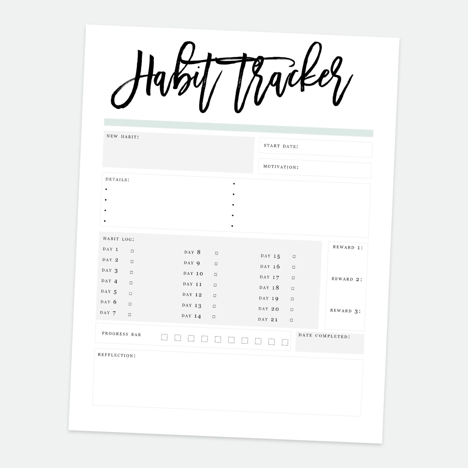 Paper & Party Supplies Paper Printable Planner Sheets Goal Digger ...