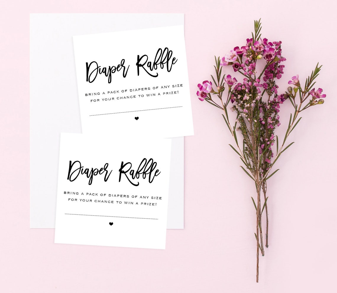 Printable Baby Shower Game Diaper Raffle Ticket Printable - Etsy