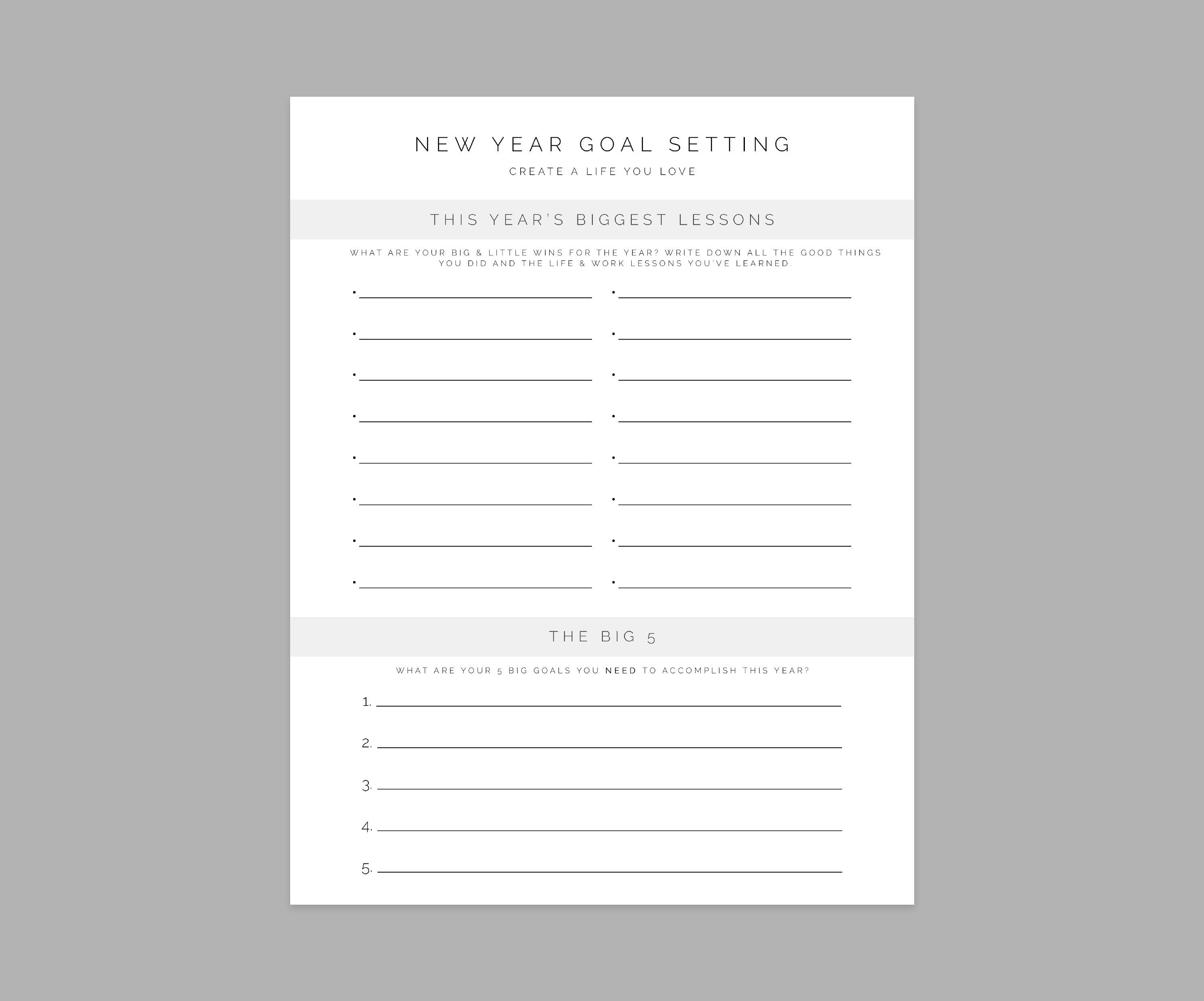 New Year Goal Setting Work Book Resolution Planner Goal | Etsy