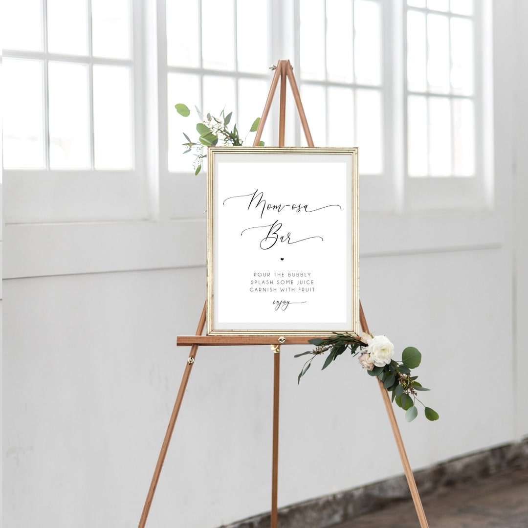 Printable Mom-osa Bar Sign, Mimosa Bar Sign, Mimosa Sign, Baby Shower ...