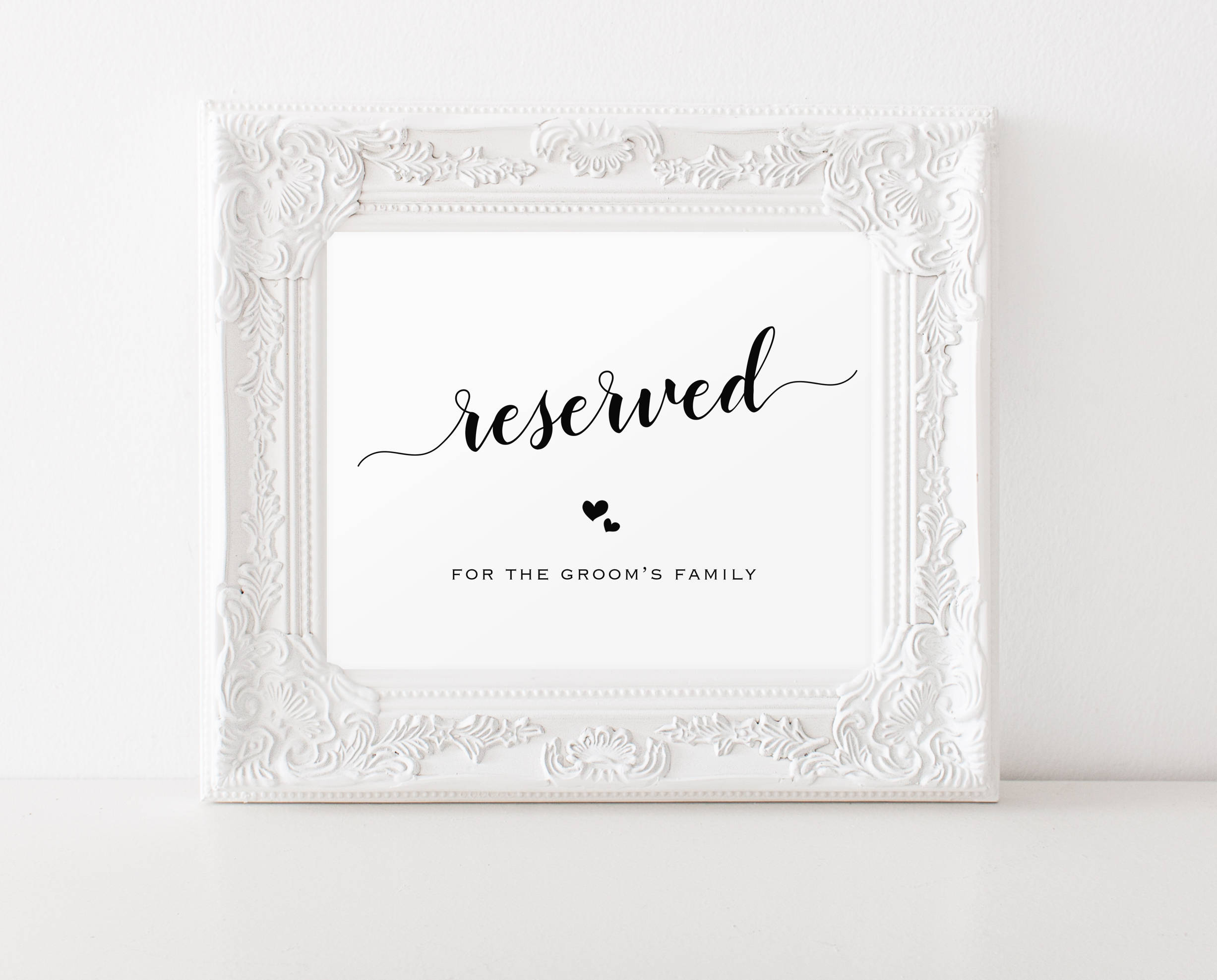 Reserved Sign Reserved for the Groom's Family Reserved - Etsy