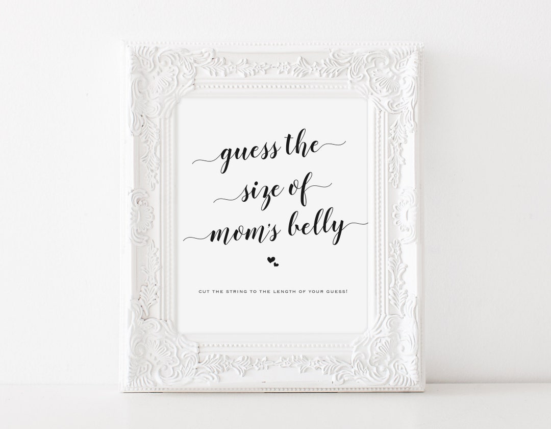 Guess the Size of Mom's Belly Game, Cut the String Shower Game, Mom's ...