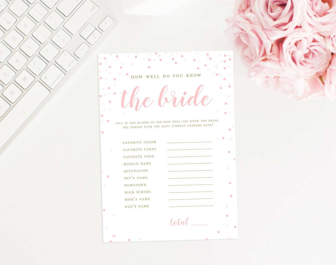 How Well Do You Know the Bride Cards, Get to Know the Bride Game ...