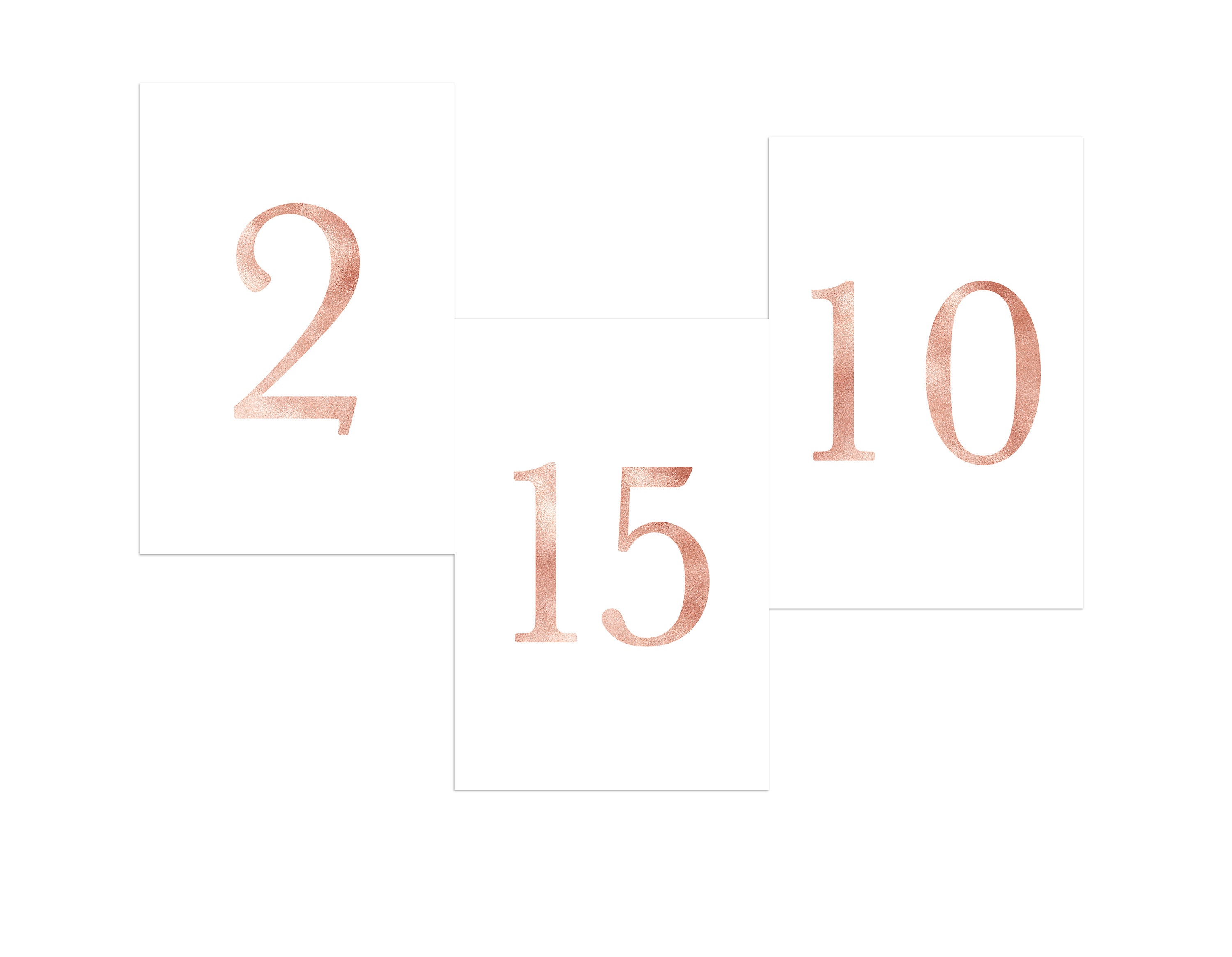Rose Gold Table Numbers Printable Table Number Cards Wedding | Etsy Canada