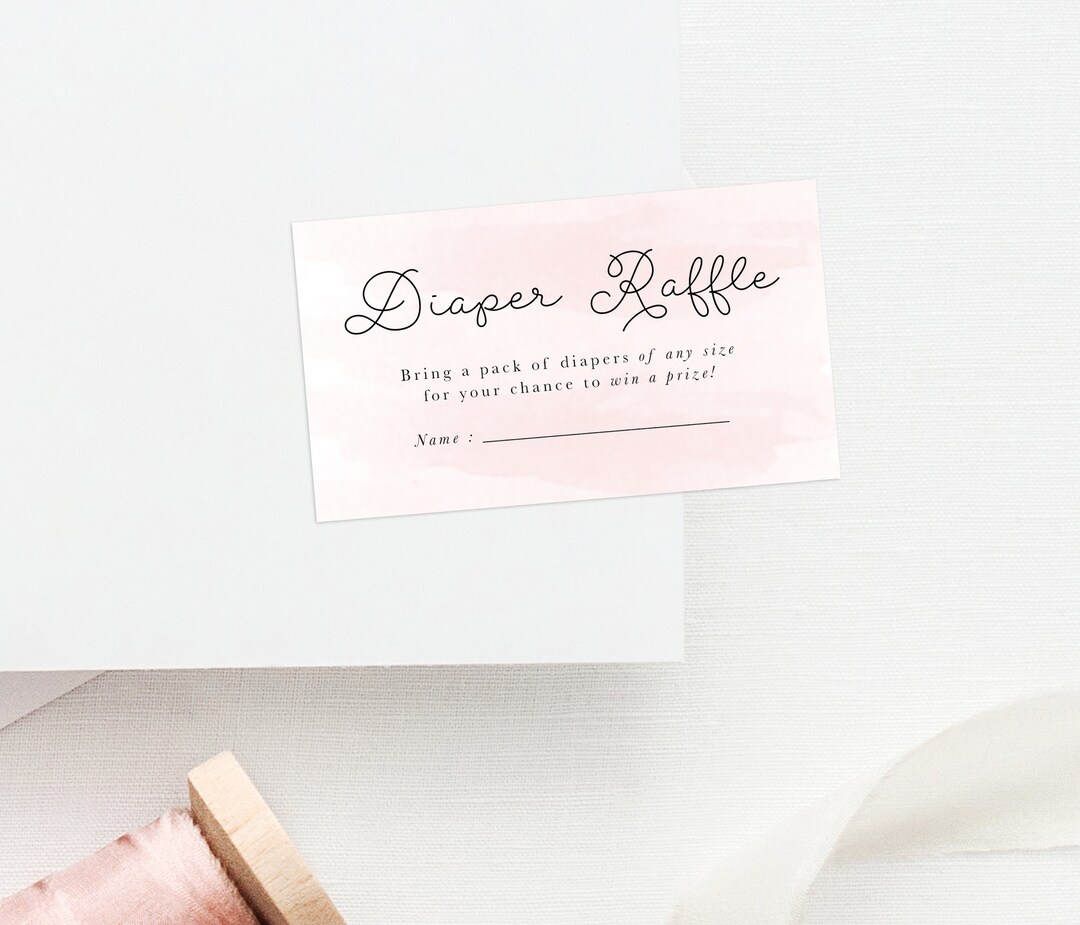Printable Baby Shower Game, Diaper Raffle Ticket, Printable Diaper ...