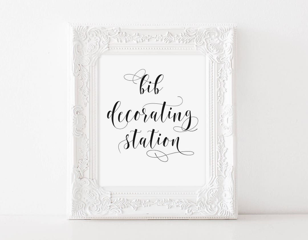 Printable Bib Decorating Station Sign Bib Decorating Sign - Etsy