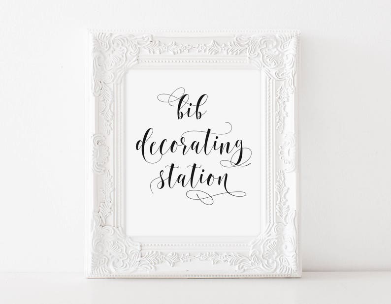 Printable Bib Decorating Station Sign Bib Decorating Sign - Etsy