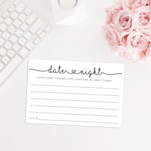 Printable Date Night Cards, Printable Bridal Shower Game, Date Night ...