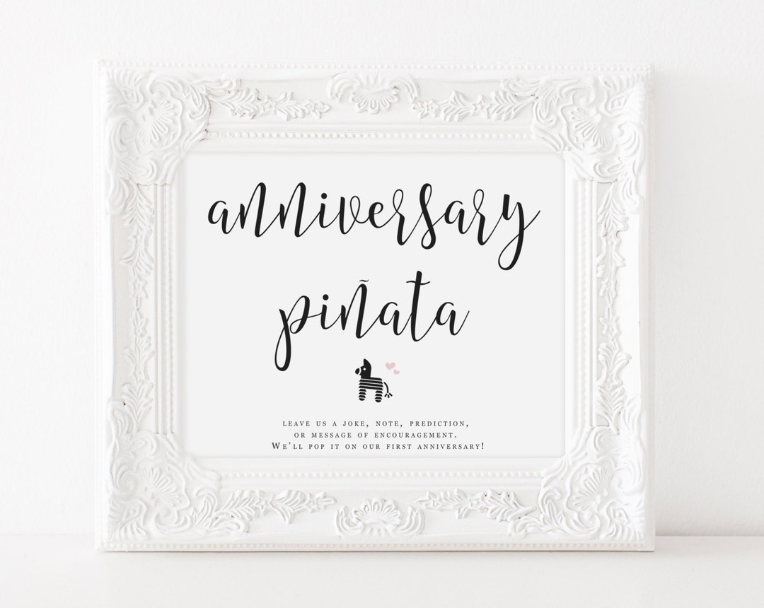 Printable Wedding Piñata Sign, Printable Guestbook Alternative ...