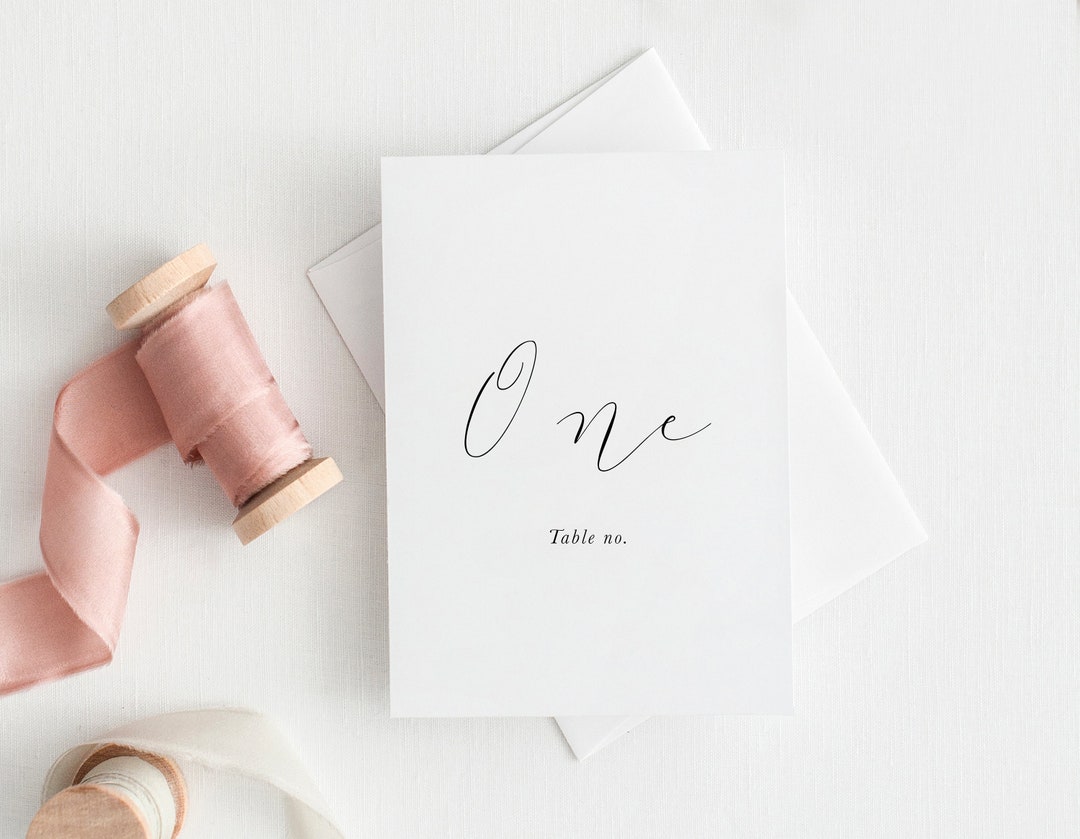Formal Table Numbers, Table Number Cards, Wedding Table Numbers ...