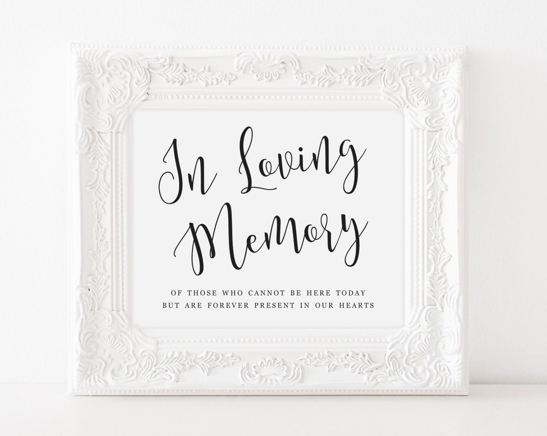 Printable Tribute Sign, in Loving Memory of Those Who Are Present in ...