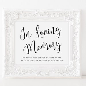 Printable Tribute Sign, in Loving Memory of Those Who Are Present in ...