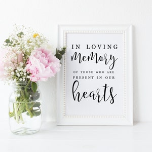 Printable Tribute Sign, in Loving Memory of Those Who Are Present in ...