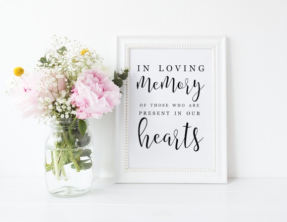 Printable Tribute Sign in Loving Memory of Those Who Are | Etsy