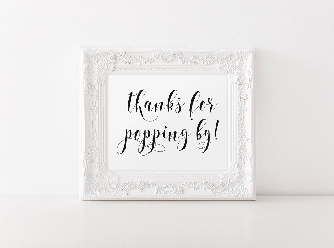 Printable Popcorn Bar Sign, Thanks for Popping By, Popcorn Bar Sign ...