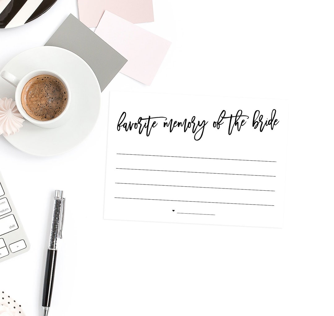 Favorite Memory of the Bride Game, Bridal Shower Game, Printable Bridal ...