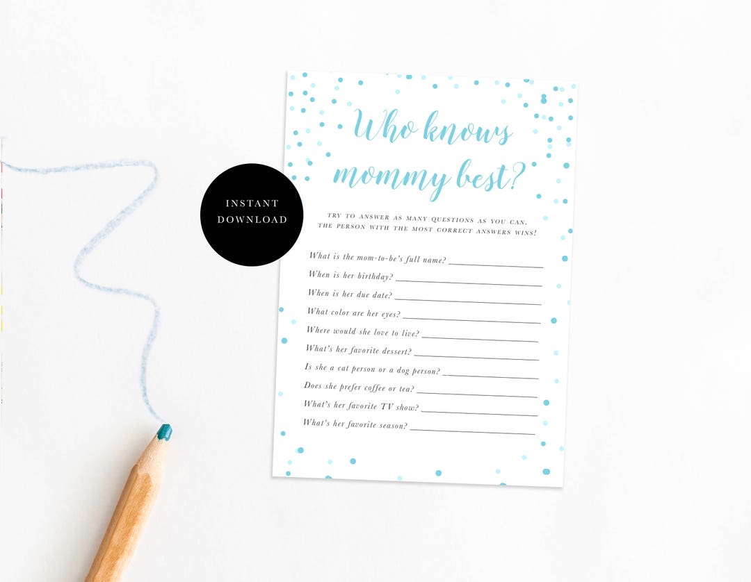 Quién conoce a mamá mejor juego de baby shower, juego de baby shower ...