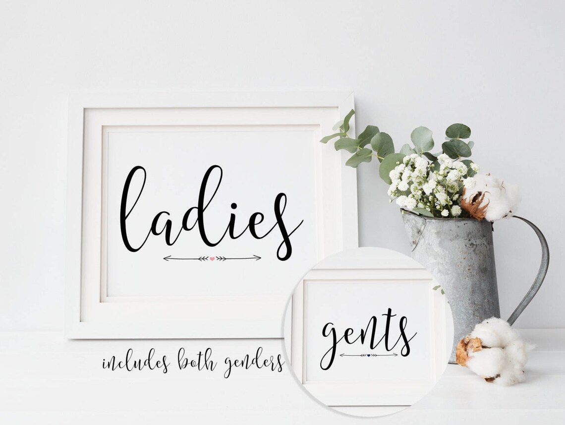 Printable Restroom Signs Ladies Room Gents Men's Room | Etsy