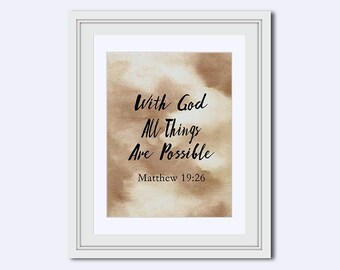 Matthew 19 26 | Etsy