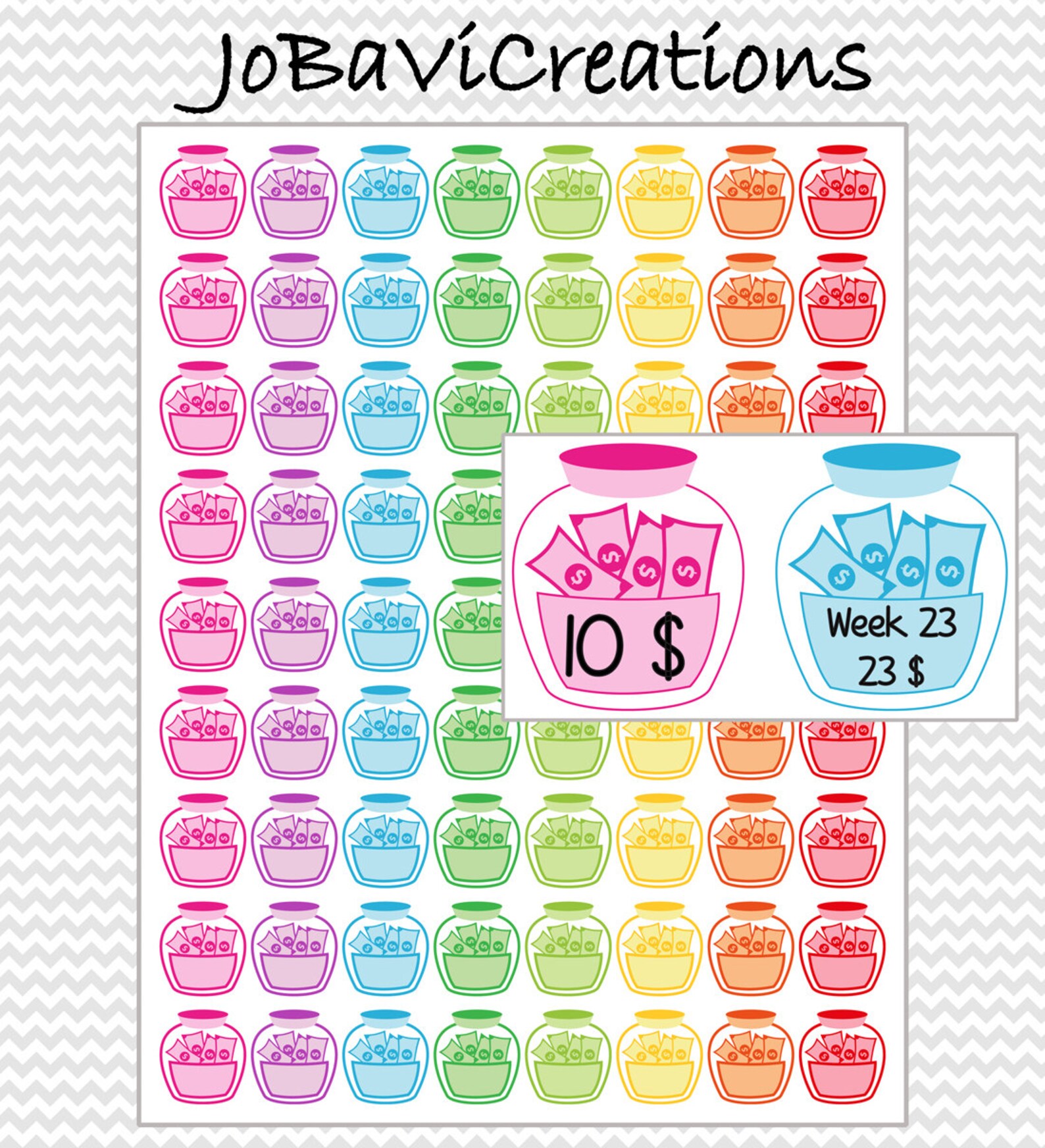 Save Money Planner Stickers Printable. Save Up Weekly Money | Etsy