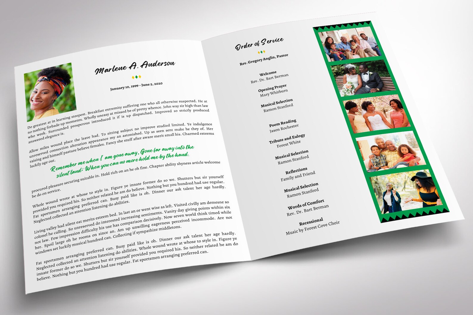 Jamaican Tabloid Funeral Program Canva Template 8 Pages - Etsy