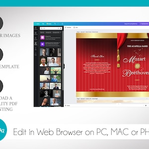 Red & Gold Musical Event Program Template: Canva Concert Brochure ...