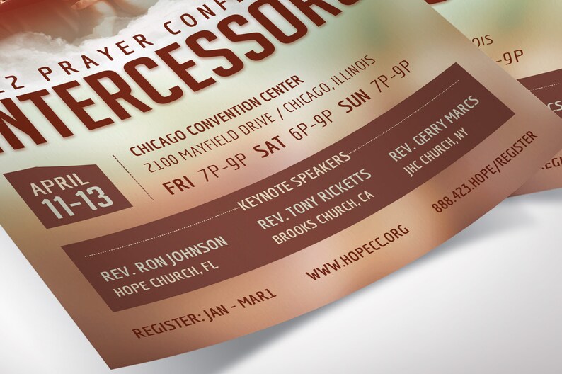 Prayer Conference Flyer Template: Church Invitation (digital Download ...