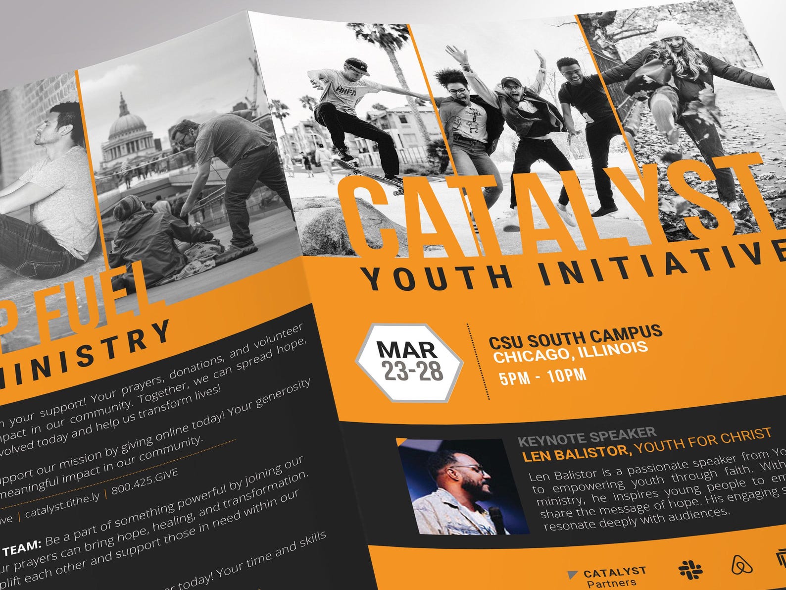 Catalyst Youth Conference Program Template: Orange Church Brochure ...
