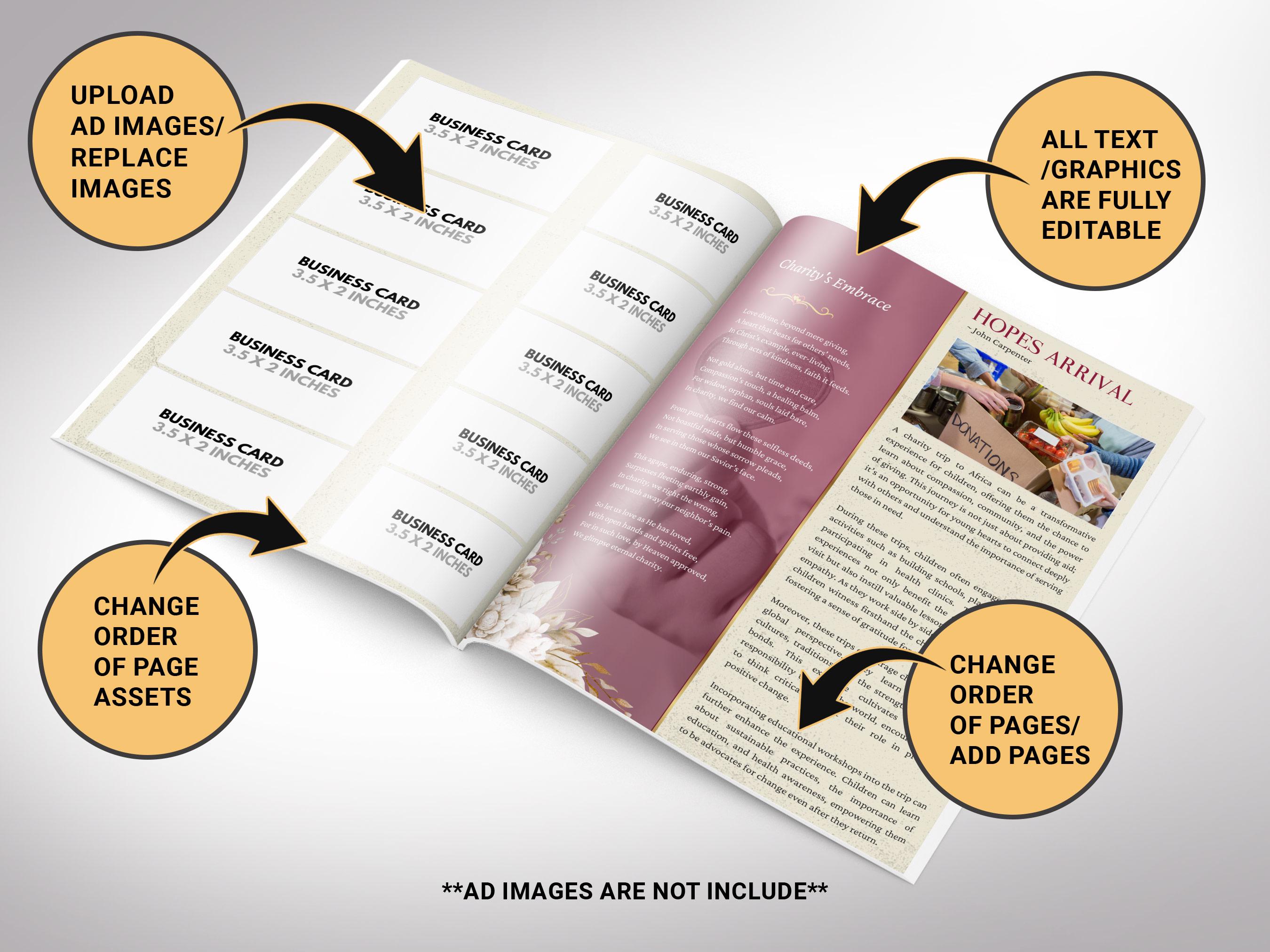 Burgundy & Gold Church Souvenir Book Template | Pastor Anniversary ...