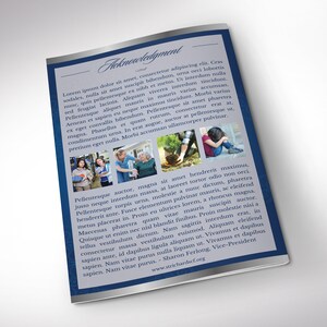 Blue & Silver Anniversary Gala Program Template | Canva: 8-page Bifold ...