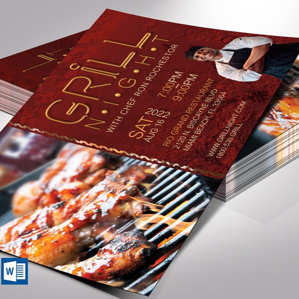 Grilling Flyer Template - Etsy