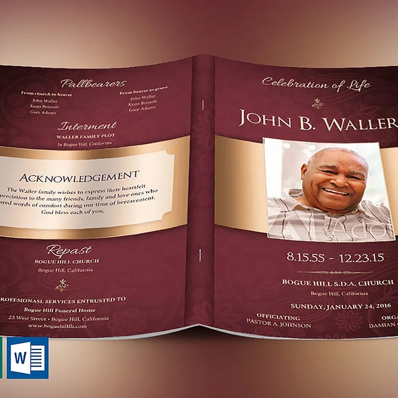 Maroon Funeral Obituary - Etsy