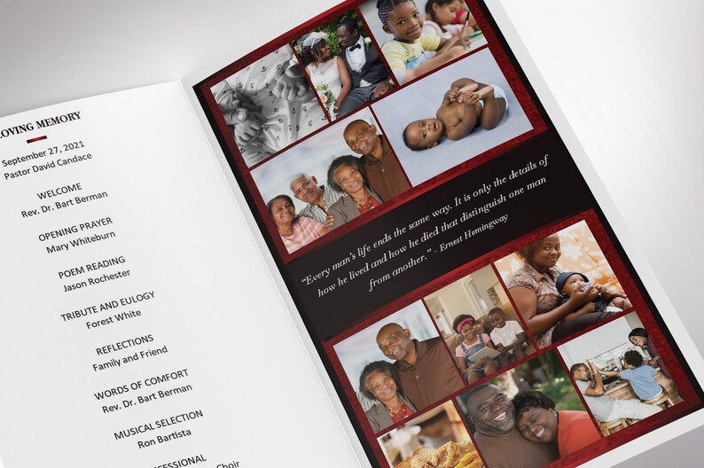 Red Rock Legal Trifold Funeral Program Word Publisher Template - Etsy