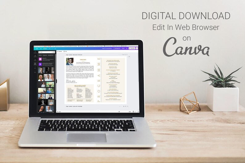 Musical Event Program Template for Canva Black and Gold - Etsy