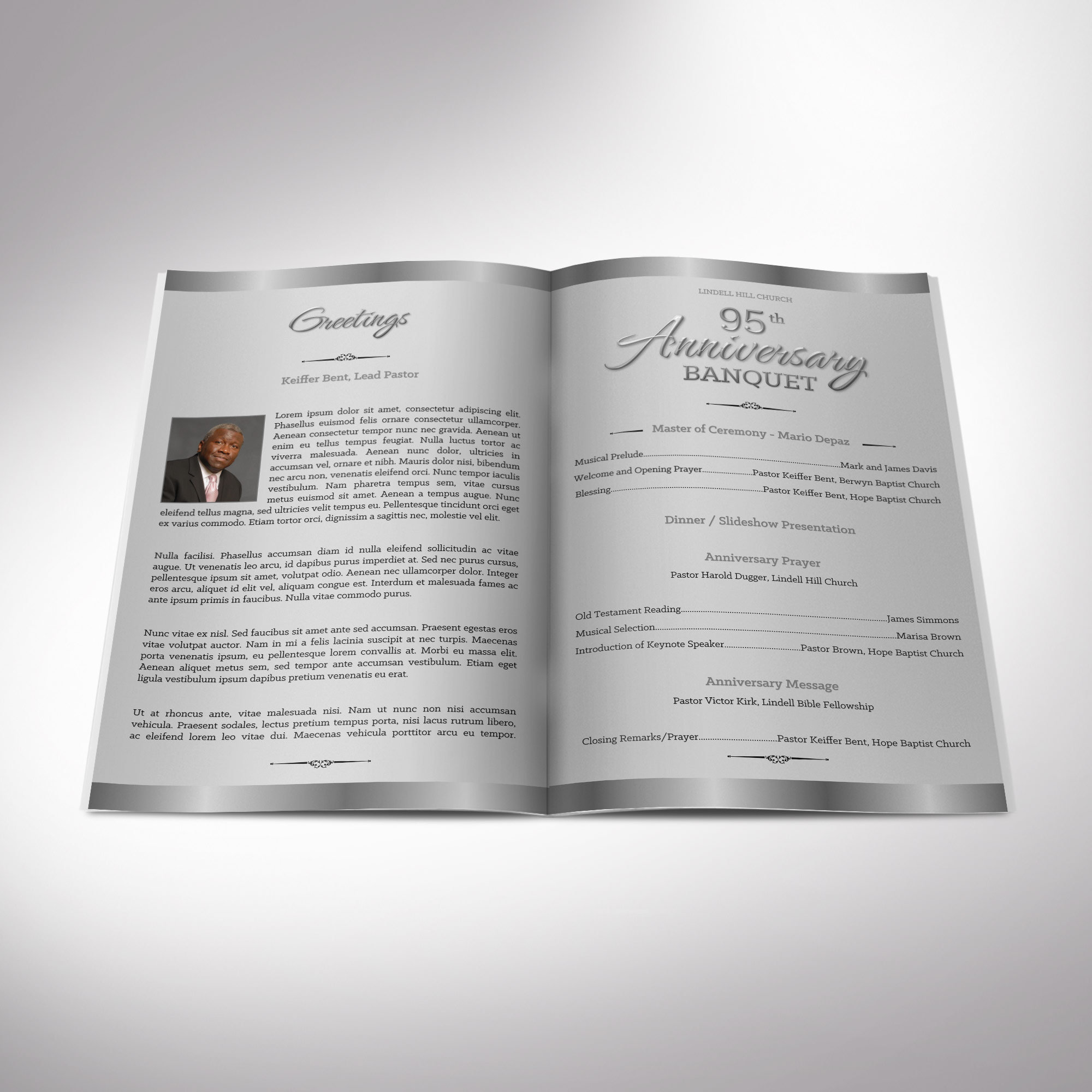 Silver Black Church Anniversary Program Word Publisher - Etsy