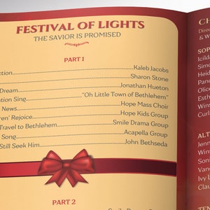 Candlelight Christmas Program Template 5.5x8.5, Church Bulletin Canva ...