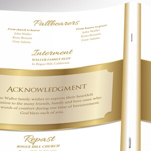 White Gold Funeral Program Template Set, Word and Publisher ...