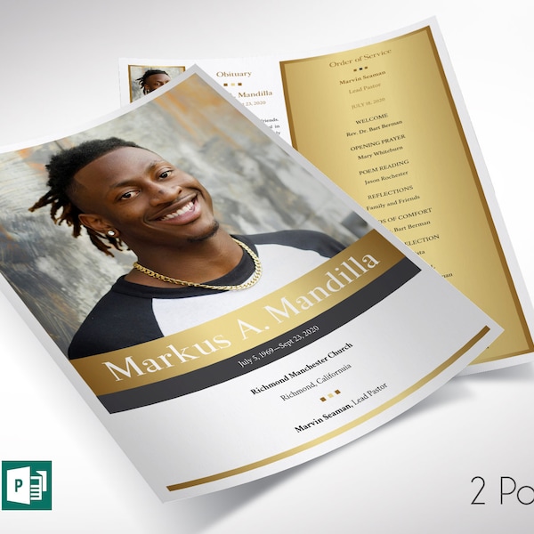 Single Page Funeral Program Template - Etsy