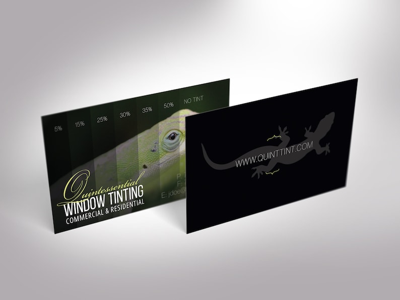 Window Tinting Business Card Template: Black & Green Design (digital ...