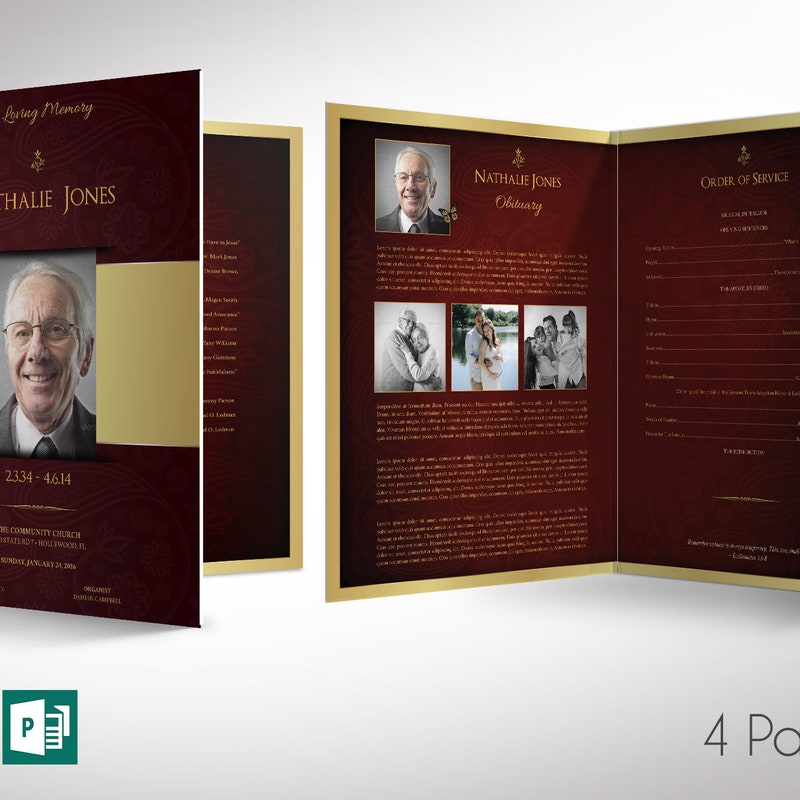 Maroon Funeral Obituary - Etsy